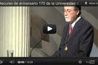 Grandes momentos del Discurso del Rector Víctor Pérez Vera en Conmemoración del Aniversario 170 ...